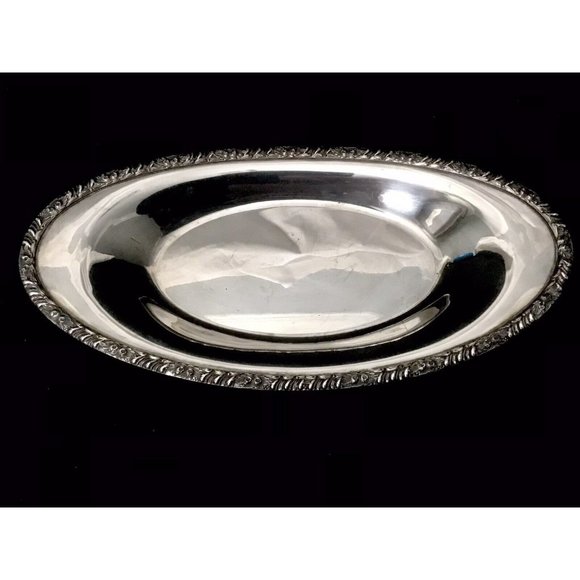 Oneida | Kitchen | Vintage Oneida Oval Silverplate Serving Tray Floral ...